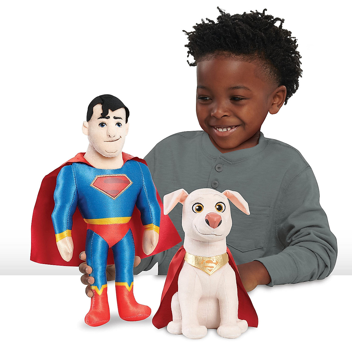 DC Super Pets SUPERMAN and KRYPTO Superdog Companion 2-Pack Plush 12-inch Stuffed Toys, Kids Toys for Ages 3 Up by Just Play