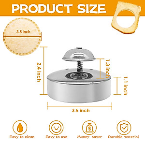 KAYCROWN Sandwich Cutter and Sealer, Uncrustables Sandwich Maker for Kids, Bread Sandwich Decruster,Stainless Steel Pancake Maker DIY Cookie Cutter for Boys & Girls Lunch and Bento Box, Pack of 2