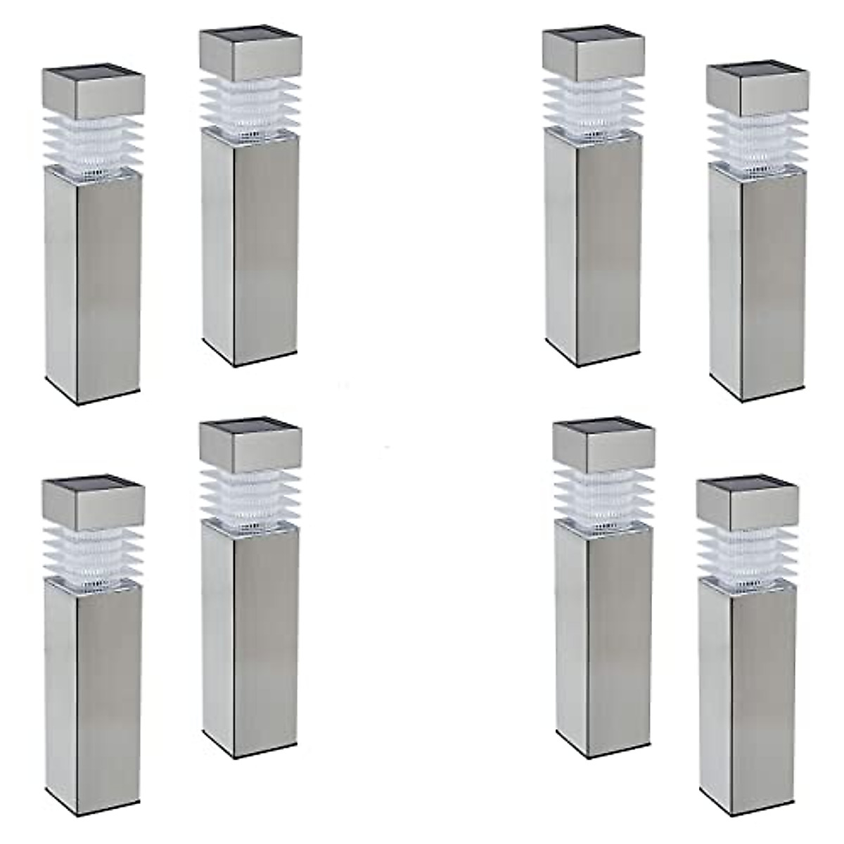 Morvat LED Solar Path Lights, Solar Walkway Lights Pathway Lights Solar Powered Solar Pathway Lights Yard Lights Outdoor Solar Powered Stainless Steel & Durable Plastic Waterproof, White Light, 8 Pack