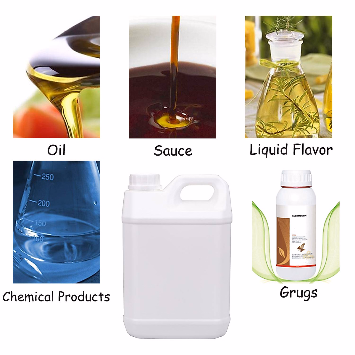 Nicunom 3 Pack 80 Oz Plastic Jugs, F-Style Large Empty Jug Container Bottle with Airtight Lids, Reusable Food-grade BPA Free HDPE Plastic, for Home and Industrial Use, White