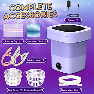 Portable Washing Machine, 11L Upgraded Capacity and Foldable Washer with 3 Modes Mini Washing Machine Deep Cleaning of Underwear, Small & Baby Clothes, Suitable for RV, Apartments, Dorm, Hotels