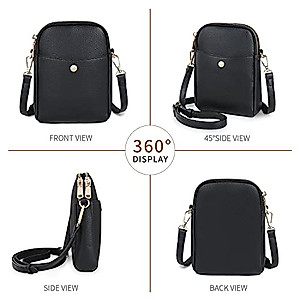 Crossbody Bag for Women Multi Pocket Shoulder Bag Leather Mobile Phone Bag Small Cross Body Purse with Adjustable Shoulder Strap Mobile Bag for Women