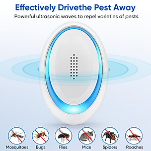 Ultrasonic Pest Repeller,6 Pack Pest Repeller Indoor Plug in Pest Repellent for Insect,Roach,Mice,Spider,Ant,Bug,Mosquito