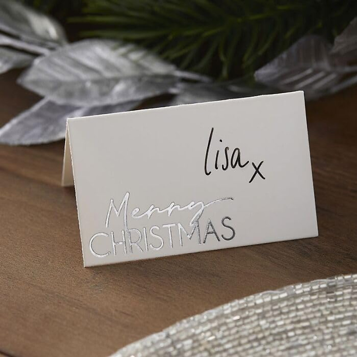 Ginger Ray TIS-604 Christmas Place Cards, Silver
