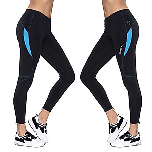 Santic Bike Pants Women's 4D Padded Bike Cycling Tights Biking Capris for Women Long Road Trousers Quick Dry Blue XL Parni