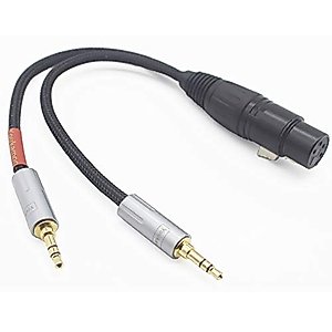 Youkamoo 2 x 3.5mm to 4-pin XLR Female Balanced Headphone Audio Headphone 8 Core Silver Plated Adapter Cable 15CM for PHA-3 [ Both 3.5mm Balanced Male ] Male to Female