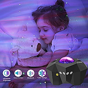 Aurora Galaxy Projector Light, Star Projector with Music Speaker, Night Light Projector with Moon, Northern Lights Projector for Bedroom, Gaming Room, Home Theater, Ceiling