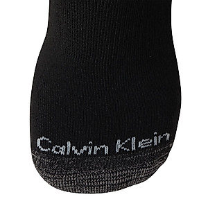 Calvin Klein Men’s Crew Socks - 6 Pack Performance Cushion Comfort Crew Socks - Breathable Athletic Socks for Men (7-12), Size 7-12, Black Logo