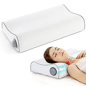 willai Cervical Pillow for Neck Pain,Adjustable Neck Support Pillow with Inflatable Tube,Contour Orthopedic Neck Pillows for Sleeping,Best Firm Memory Foam Pillow for Side Back Sleepers.