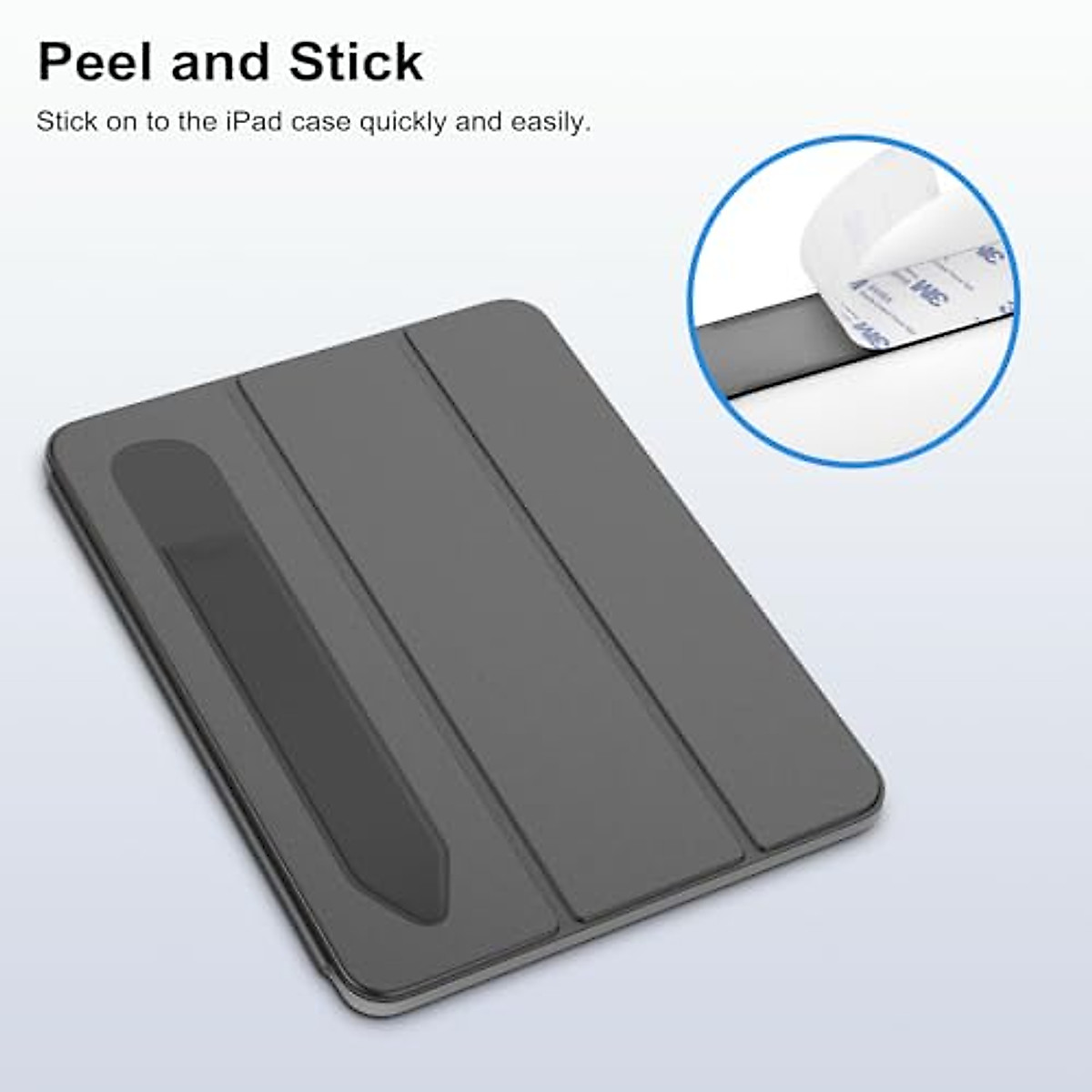 TiMOVO Pencil Holder Compatible with Apple Pencil Pro/Apple Pencil (USB-C)/Apple Pencil (1st & 2nd Gen), Elastic Pencil Pouch Adhesive Pen Sleeve Attached to iPad Case for Stylus, Dark Gray