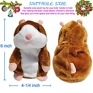 Tockrop 2 Pack Talking Hamster Mouse Plush Interactive Toy Repeat What You Say Mimicry Pet Talking Record for Early Learning