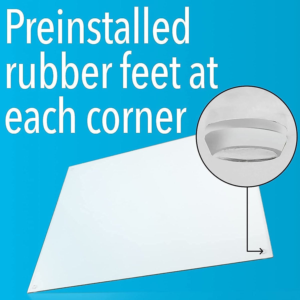 IMPRESA 19 x 24 Inches Tempered Glass Desk Mat for Desktop Computers, Laptops, Keyboard & Computer Monitor, Dry Erase Desk Mat Sturdy Reinforced Glass