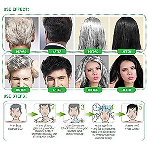 Cutelove Black Hair Dye - Black Hair Shampoo Hair Color for Gray Hair Coverage only 5 Minutes Maintain Hair Color a Months for Men and Women 25mlx10 Packs