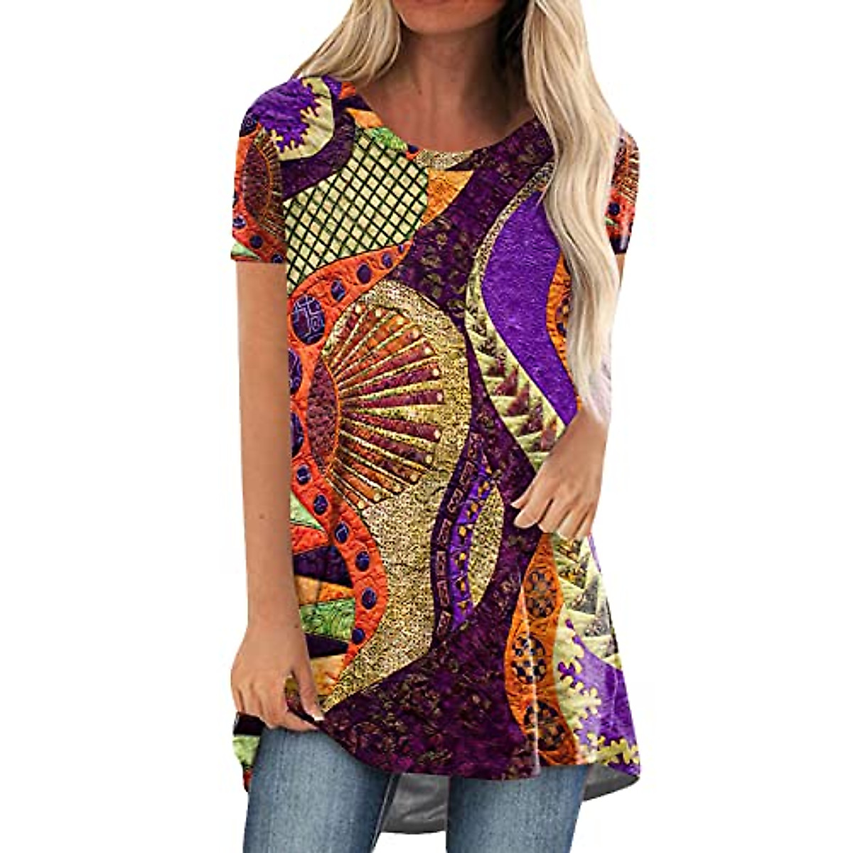 White Tunic Plus Kimono Tops for Women Clothing line for Women Womans Flannel Women Long Sleeve Waffle Knit Pullover Tops v Neck Button Shirts Blouses 3/4 Sleeve Blouses