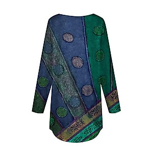 Shirts for Women Dressy Casual Womens Crewneck Sweatshirt Ladies Sweatshirts Long Sleeve Pullover Shirts for Women Light Weight Blazer for Women Summer Cotton Womens Shirts（4-Dark Green,Large）