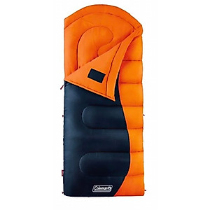 Coleman Montauk 20°F Big and Tall Sleeping Bag, Tiger Lily Orange