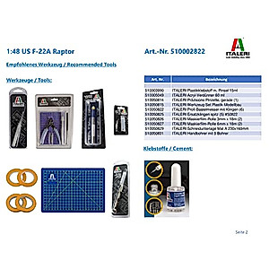 Italeri -2822 F-22A Raptor, 1:48 Scale, Model Kit, Plastic Model to Mount, Modeling, Grey, IT2822