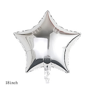 Chaungfu 5 Pcs Astronaut Balloons Rocket Foil Balloons Outer Space Theme Birthday Party Decorations Supplies Big Foil Mylar Number Helium Global for Boy Party Decor Favors - Silver 8