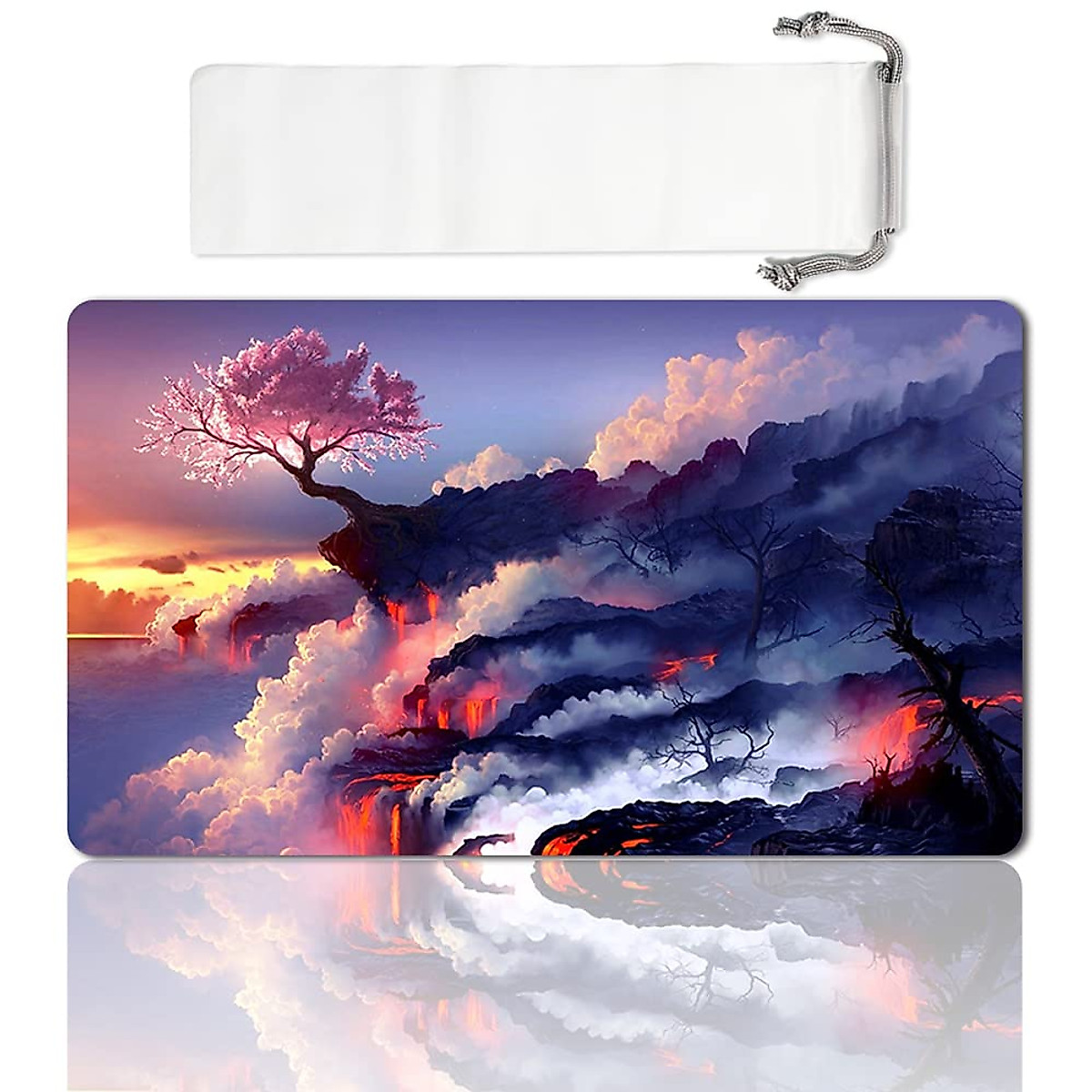 Board Game TCG Playmat Table Mats Games Size 60X35 cm Mousepad Compatible for MTG RPG CCG Trading Card Game Play mats (Pink Tree)