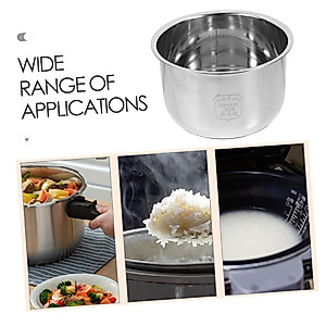 UPKOCH Inner Cooking Pot 3L Stainless Steel Pot for Rice Cooker and Rice Cooker Liner Rice Cooking Container Rice Maker Accessories for Rice Maker Cooker