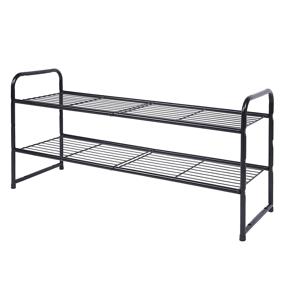 GEORIS Stackable 2-Tier Shoe Rack, Space-Saving Shoe Shelf Organizer for Closet, Entryway, Hallway, Bronze