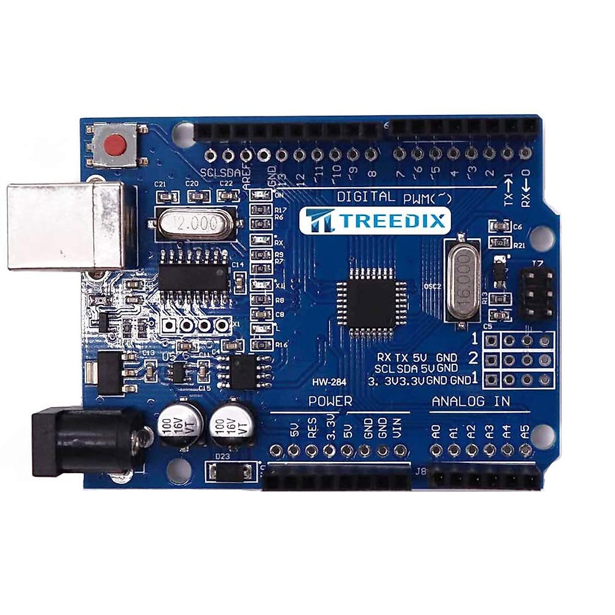 Treedix ATmega328P CH340 Development Board Compatible with Arduino UNO R3 Board Kit for Starter with Cable