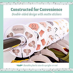 Baby Nest Designs 20x Baby Hangers for Closet with 7X Baby Closet Dividers for Nursery Velvet Baby Clothes Hangers Unisex Newborn Essentials Baby Size Organizer for Infant Clothing to 24 Months