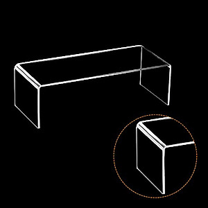 uxcell Shoes Display Stand Rack, 200x80x65mm Acrylic Storage Shelf Holder Clear 2 Pcs