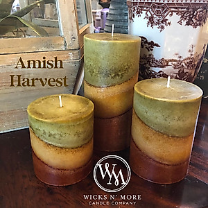 Wicks N More Amish Harvest Scented Pillar Candles (4x4)