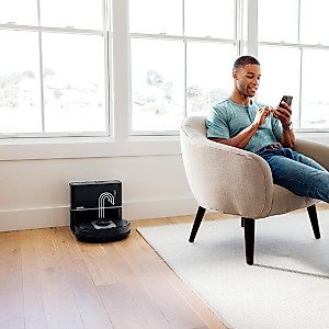 Shark UR2500SR AI Ultra Robot Vacuum, with Ultra Clean, Home Mapping, 30-Day Capacity Bagless Self Empty Base, Perfect for Pet Hair, WiFi, Compatible with Alexa, Black/Silver (Renewed)