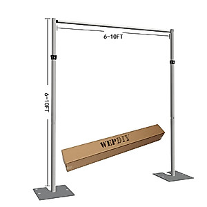 Pipe and Drape Backdrop Kit 10' x 10' for Wedding Decoration and Party Decoration by WEPDIY (Tall-10ft* 1 Cross Bar10ft)