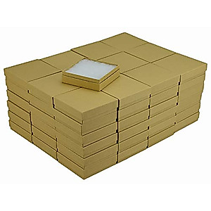 JPB Kraft Cotton Filled Jewelry Box #33 (Case of 100) 3.5 inches x 3.5 inches