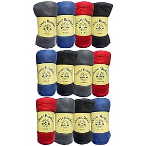Yacht & Smith Soft Fleece Blankets 50 X 60, Lightweight, Cozy Warm Throws Dark Colorful Blanket Sofa Travel Outdoor, Wholesale