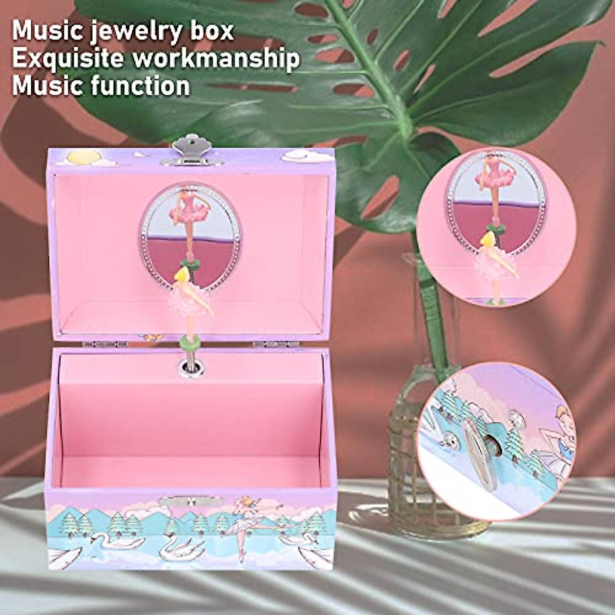 WNSC Musical Jewelry Box, Unique Christmas Gift Music Storage Box for Birthday Organizing Small Daily Items(F music box)