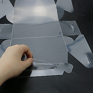 Oomcu 15 Pack Clear Gable Bakery Gift Boxes with Cardboard,Candy Treat Gift Box for Party Pastry Treat Dessert Cookies Birthday Holiday Christmas Valentine Birthday Baby Shower(6.3" x 3.5" x 3.2")