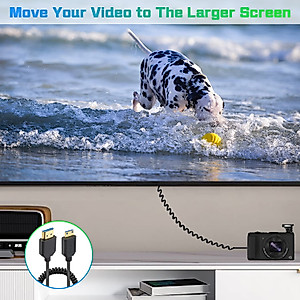 Duttek 8K HDMI to Mini HDMI Coiled Cable, Mini HDMI to HDMI 2.1 Version Cable, 48Gbps Ultra Thin HDMI Male to Mini HDMI Male Cable for Cameras, DSLRs, Camcorders 1FT- 4FT