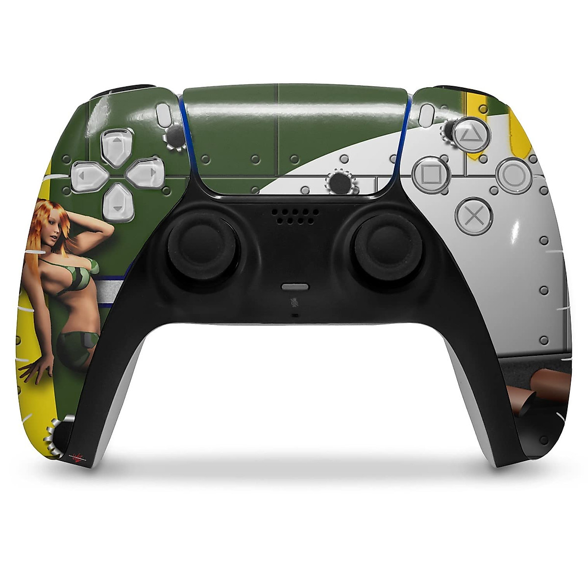 WraptorSkinz Skin Wrap compatible with Sony PS5 DualSense Controller WWII Bomber War Plane Pin Up Girl (CONTROLLER NOT INCLUDED)