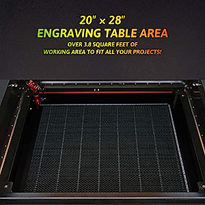 OMTech 80W CO2 Laser Engraver Machine, 20x28 Inch Laser Etching Machine with Water Chiller & Autofocus, Laser Engraving Machine with Motorized Workbed Air Assist & Ruida Controls for Home Office DIY