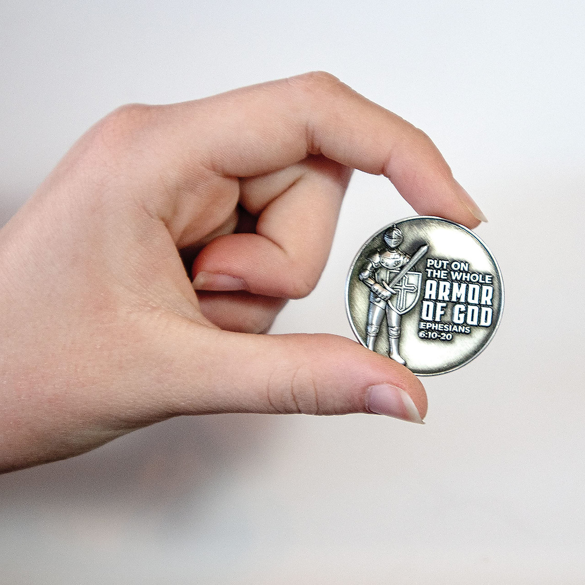 Armor of God Love Expression Coin for Public Servants & Law Enforcement, Keepsake Pocket Token of Prayer & Divine Protection for Men & Women, EDC Coin, Thinking of You Gift of Appreciation