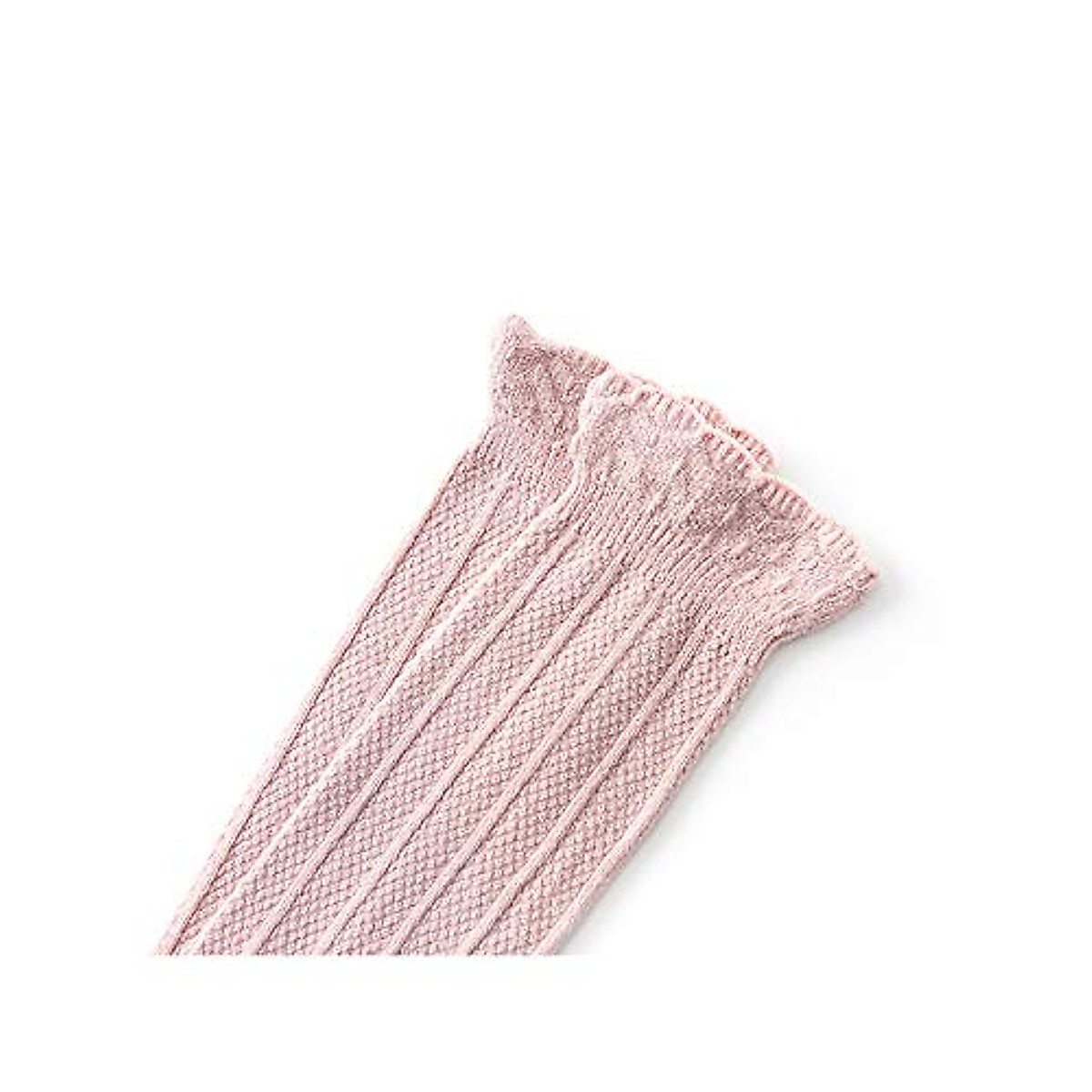 Baby Girl Knee High Socks Toddler Tube Ruffled Stockings Unisex Infants Cotton Long Sock Cable Knit Knee Socks for Baby Girls 1 Pair Milky White 3-12 Months