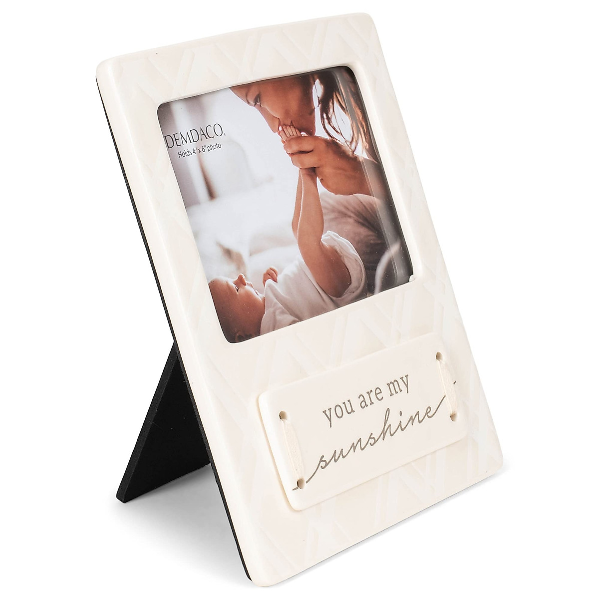 DEMDACO You Are My Sunshine Cream 8.5 x 7.5 Ceramic and Glass Children's Decorative Picture Frame