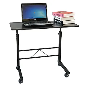 Height Adjustable Computer Desk for Home Office - Standing Table On Wheels - Stylish and Efficient Workspace