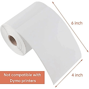 L LIKED 10 Rolls 4" x 6" Direct Blank Thermal Shipping Labels with 250 Labels/Roll - Compatible Zebra 2844 ZP-450 ZP-500 ZP-505