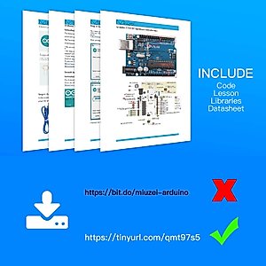 Miuzei Starter Kit Compatible with Arduino Projects, Circuit BreadBorad, LCD1602 Module, Breadboard, Jumper Wires, Servo, Sensors, LEDs, Detailed Tutorial MA05