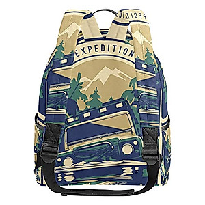 ANINILY Backpack For Womens, Pop Jeep Poster Backpack College Bags Women Shoulder Bag Daypack Bookbags Travel Bag