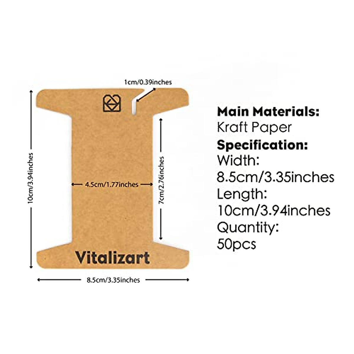 Vitalizart Ribbon Storage Organizer 50 Pcs Ribbon Spools Empty Cardboard Yarn Bobbins Holder for Gift Wrap Storage Craft Embroidery Crochet Cross Stitch Thread Craft Organizer