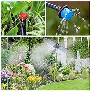 Drip Irrigation Kits, Fixget 43/141ft Garden Irrigation System with Adjustable Automatic Irrigation Set, DIY Plant Watering System for Saving Water Mist Cooling of Garden Greenhouse Patio Lawn