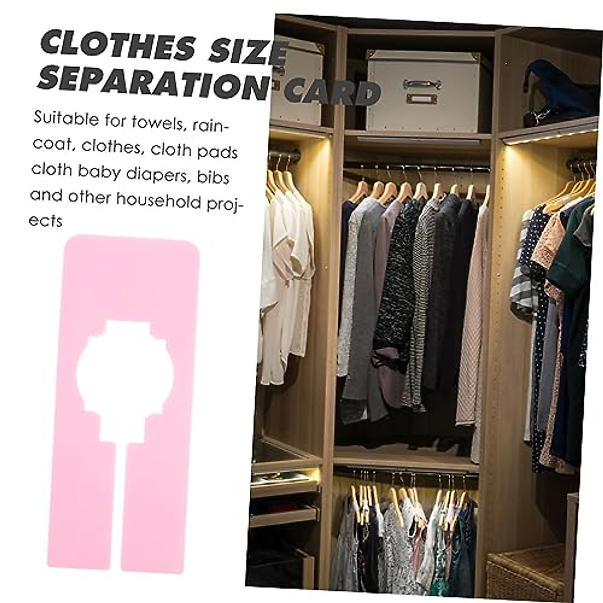 Didiseaon 10PCS Closet Clothing Size Dividers Hanger Dividers for Organizing Clothes Size Markers for Clothing Rack and Closet Storage