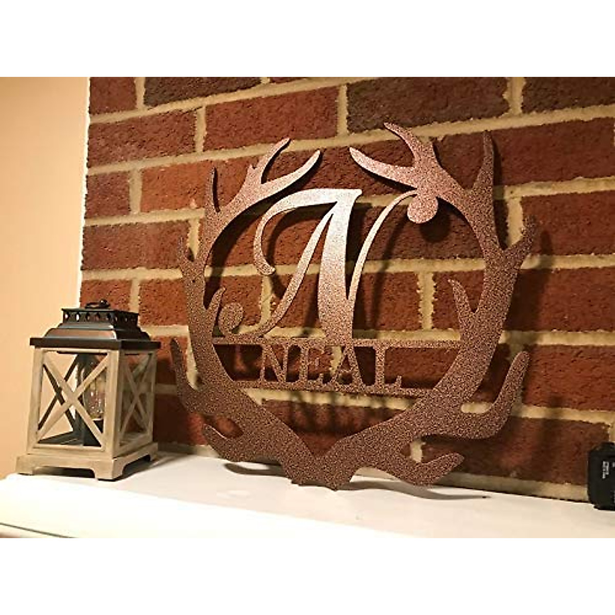 Antler Monogram Est. Sign. Wedding Gift.Hunting, lodge Family Name Sign. Outdoor Name Sign. Anniversary. Last Name Sign. Metal Sign. Front Door.