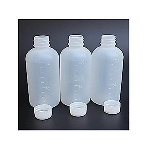 3PCS 100ML 3.4OZ White Empty Plastic Bottles with Screw Cap and Scale Solution Pills Potion Tablet Storage Holder Sealed Jar Refillable Durable Container Pot for Laboratory Household